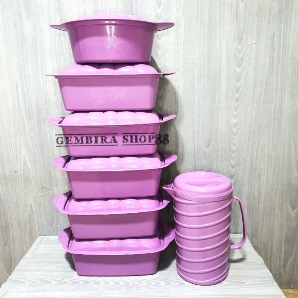Jual COD WADAH PRASMANAN / WADAH SAJI SET 7 PCS 5 SEGI + 1 BULET + 1 ...