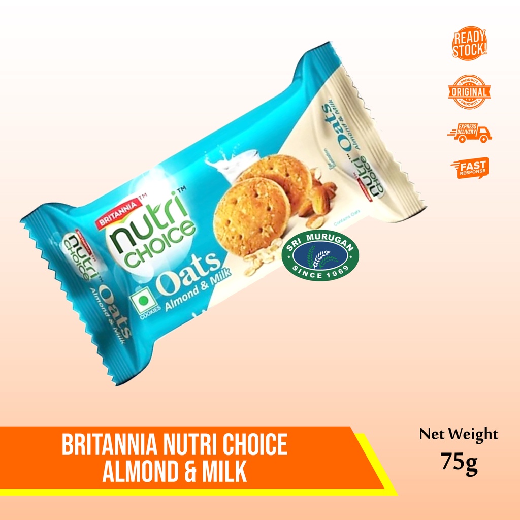 Jual BRITANNIA NUTRI CHOICE OATS ALMOND & MILK 75g | Shopee Indonesia