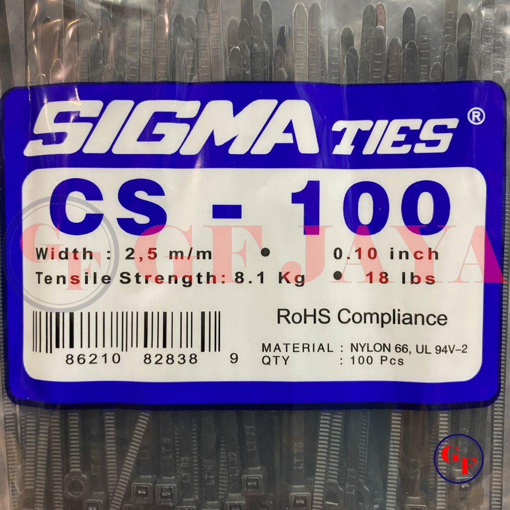 Jual Kabel Ties Sigma CS-100 isi 100 10cm x 2.5mm Hitam / CS100 CV100 ...