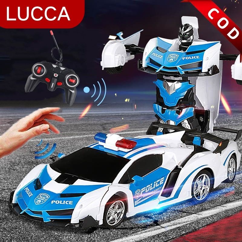 Jual Mainan Anak Transformasi Robot Polisi 2 in 1 Remote Control ...