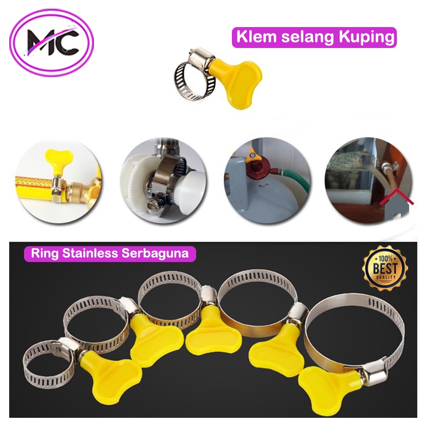 Jual Klem Selang Kupingan Stainless Penjepit Selang Kuping Kecil Sedang ...