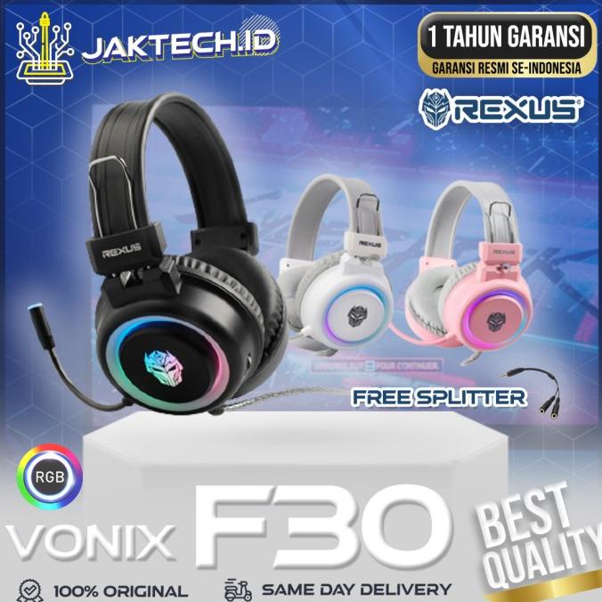 Jual Rexus Vonix F30 Headset Gaming RGB Dual Jack with USB | Shopee ...