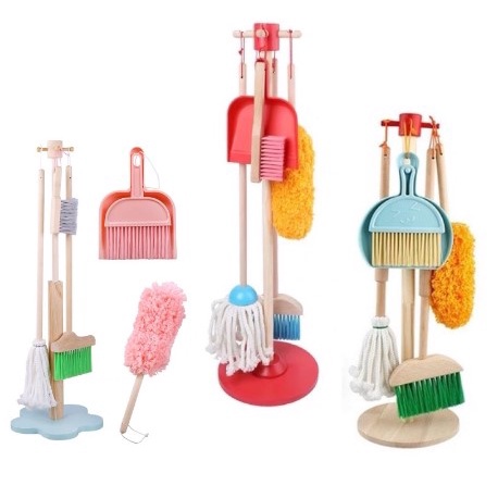 Jual INSTAN Wooden Cleaning Set Tools Pretend Toys Mainan Edukasi Anak ...