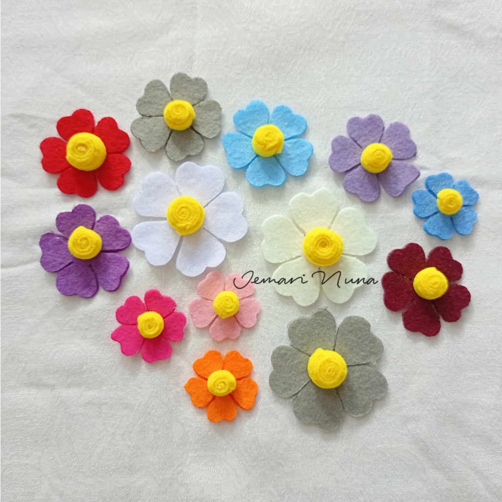Jual Aplikasi Flanel Bunga Apple Blossom Pola Bunga 5 Kelopak Flower ...
