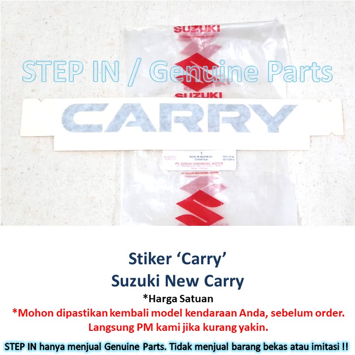 Jual Stiker CARRY sticker label Suzuki New Carry original asli standard ...