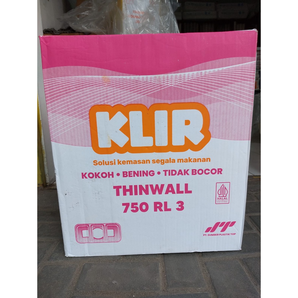 Jual Thinwall Klir 750 Rec Long RL 3 Persegi Panjang sekat 3 (DUS ...