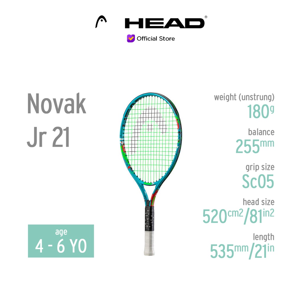Jual HEAD Racket Novak Junior 21 - Raket Tennis Junior | Shopee Indonesia