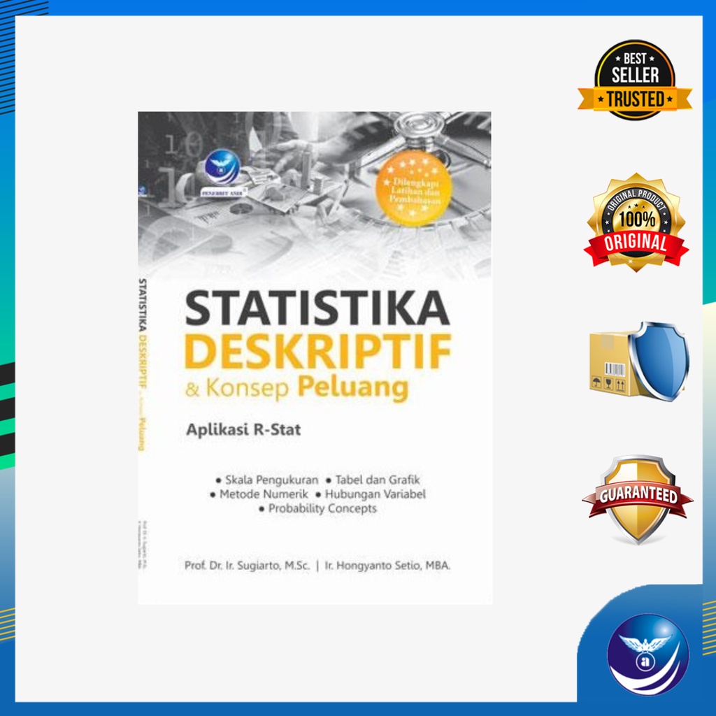 Jual Statistika Deskriptif dan Konsep Peluang, Aplikasi R-Stat - Prof. Dr. Ir. Sugiarto, M. Sc ...