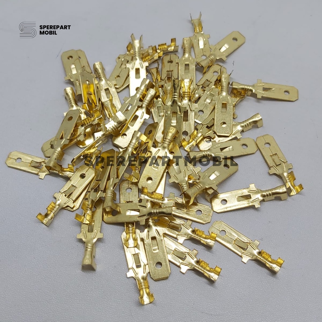 Jual 50PCS skun sekun terminal kabel gepeng cewe cowo kuningan ukuran ...