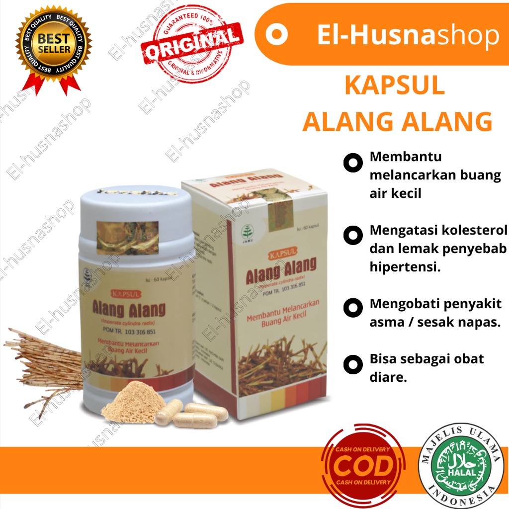 Jual Kapsul Alang Alang Herbal Panas Dalam Diare Melancarkan Bab Tazakka Isi 60 Kapsul | Shopee ...