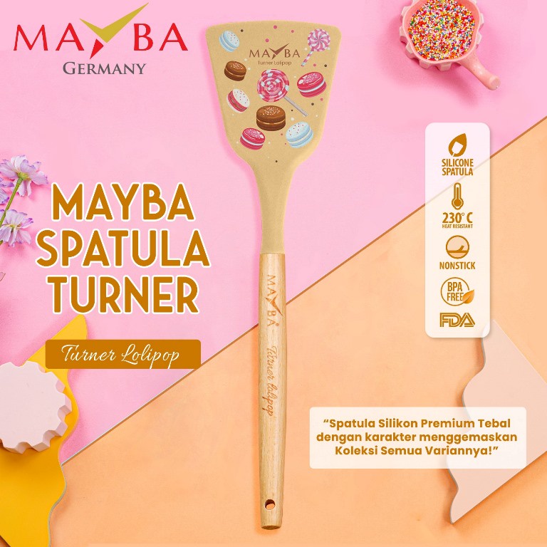 Jual SPATULA SILICON TURNER MAYBA Motif Choco Lolipop - Sendok Sutil ...