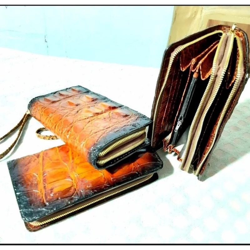 Jual Dompet Wanita Model Dobel Resleting Bahan Kulit Mahkota Kulit ...
