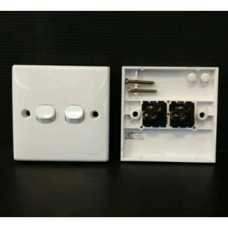 Jual Saklar seri boss clasic B32/1/2A 250V 2 gang 1 way | Shopee Indonesia