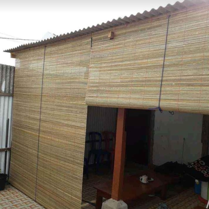 Jual tirai krey bambu sawit outdoor 2x2 60 ribu fulset tambang sm rol | Shopee Indonesia