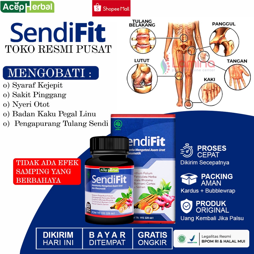 Jual Sendifit Original Obat Syaraf Kejepit Nyeri Sendi Sakit Pinggang ...