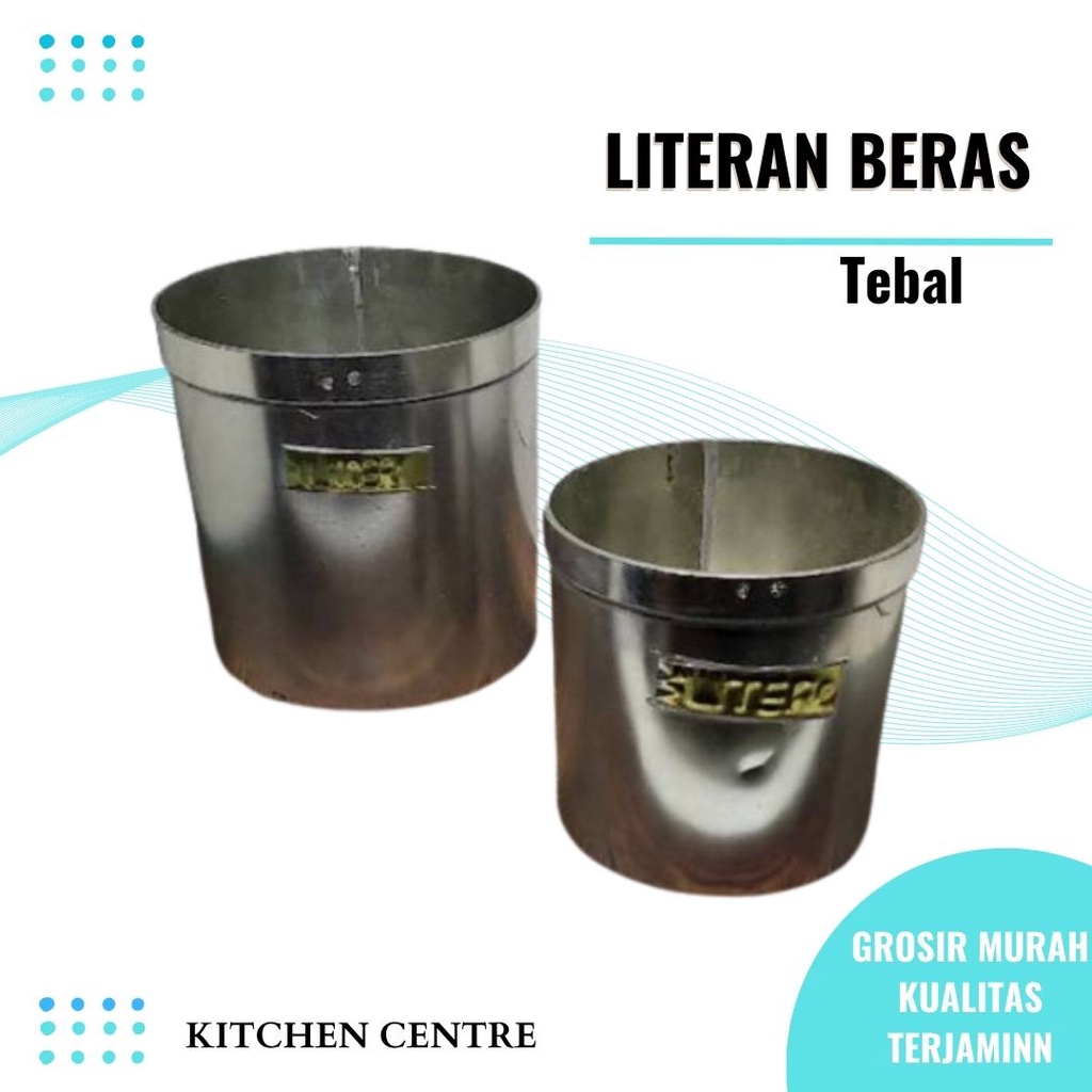 Jual Literan Beras Takaran Beras Ukuran 1 Liter & 1/2 Liter Stainless ...