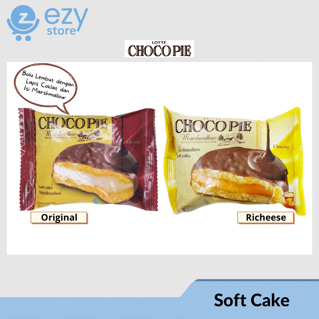 Jual Lotte Choco Pie Marshmallow Satuan Ecer Sachet / Soft Cake / Bolu ...