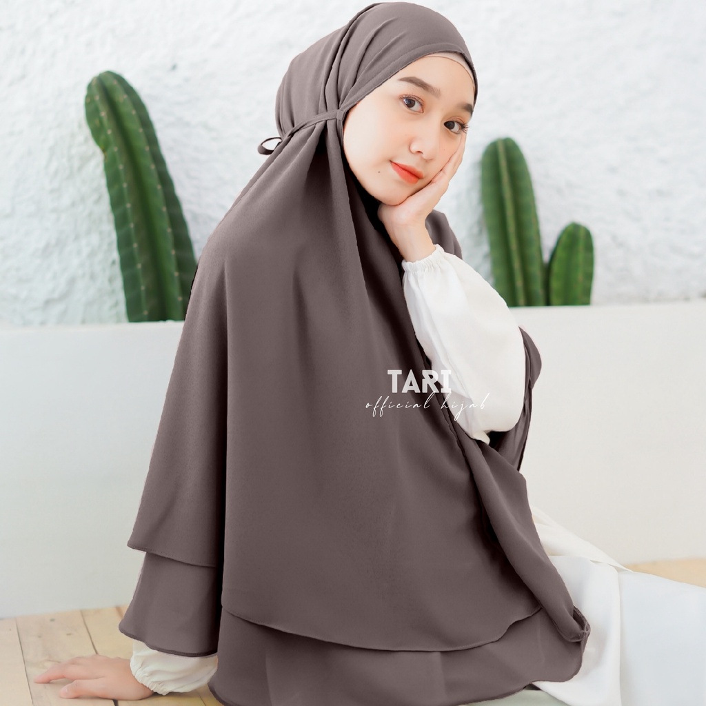 Jual 𝐓𝐀𝐑𝐈 - Hijab Khimar Syar’i Kayla Ceruty Babydoll Premium Dua Layer ...