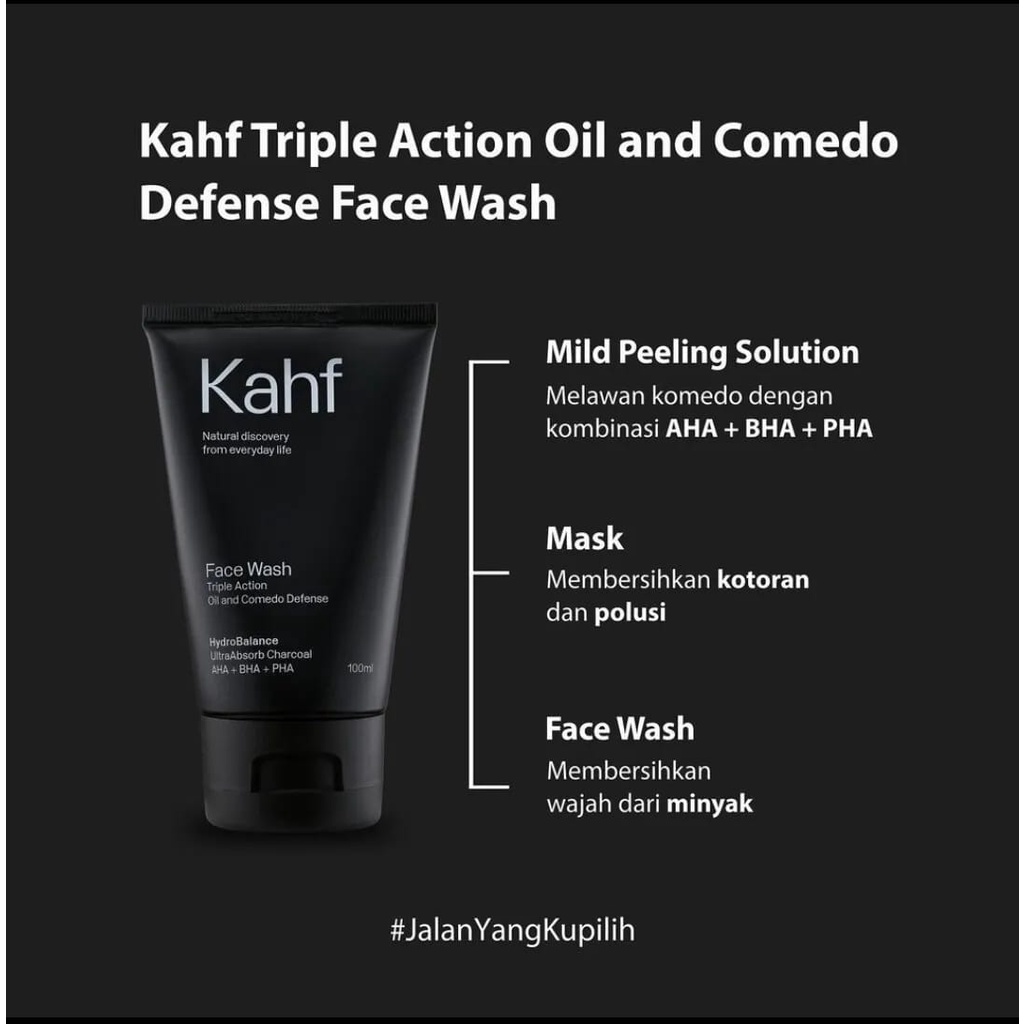 Jual Kahf Triple Action Oil and Comedo Defense Face Wash 100 ml - Sabun ...