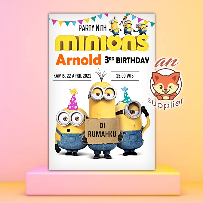 Jual UNDANGAN MINION 2-2 ULTAH ULANG TAHUN | Shopee Indonesia