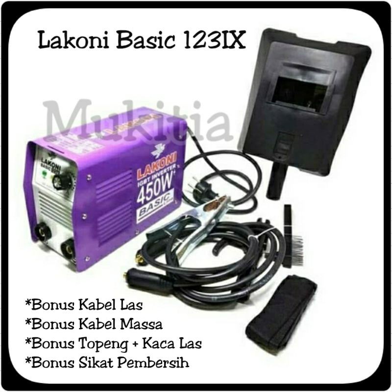 Jual Mesin Las Inverter Lakoni Basic 123 ix 123IX Travo Las 450 Watt / Falcon 123 ix PROMO bonus ...