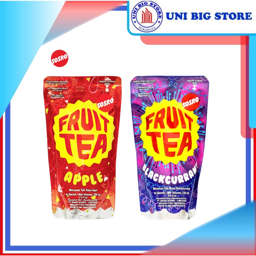 Jual Sosro Fruit Tea Apple Blackcurrant 200 ml Pouch Teh Buah Apel ...