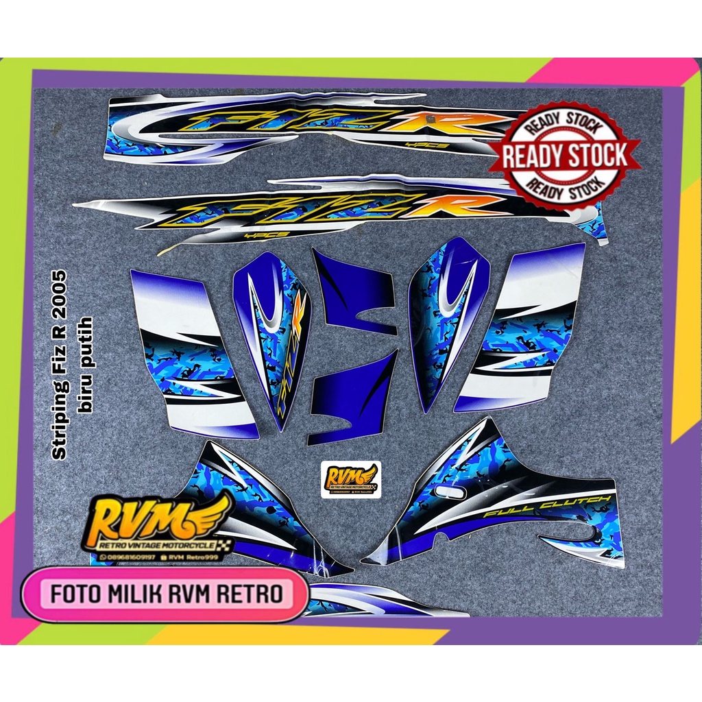 Jual stiker fiz r fiz striping yamaha fizr 2005 warna merah putih ...
