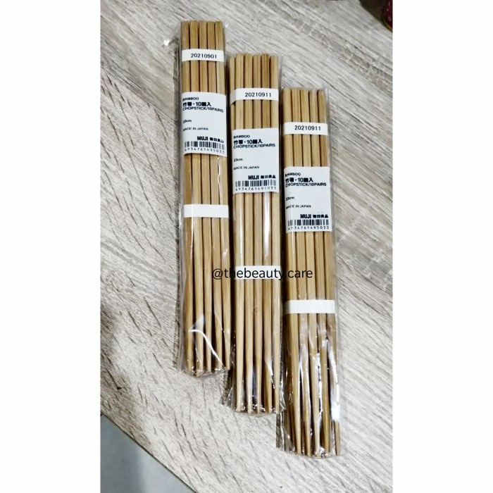 Jual Muji Bamboo chopstick 10 set 23cm sumpit kayu bambu japan original ...