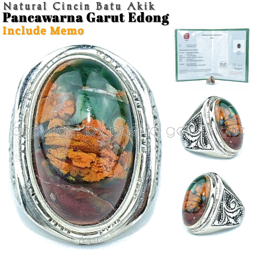 Jual Cincin Pancawarna Edong Garut Natural Batu Alam Free Memo | Shopee ...