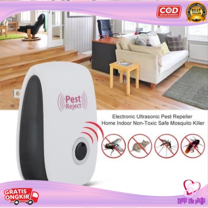 Jual Alat Pengusir Serangga Nyamuk Tikus Lalat Kecoak Pest Reject Repeller Ultra Ultrasonic Anti ...