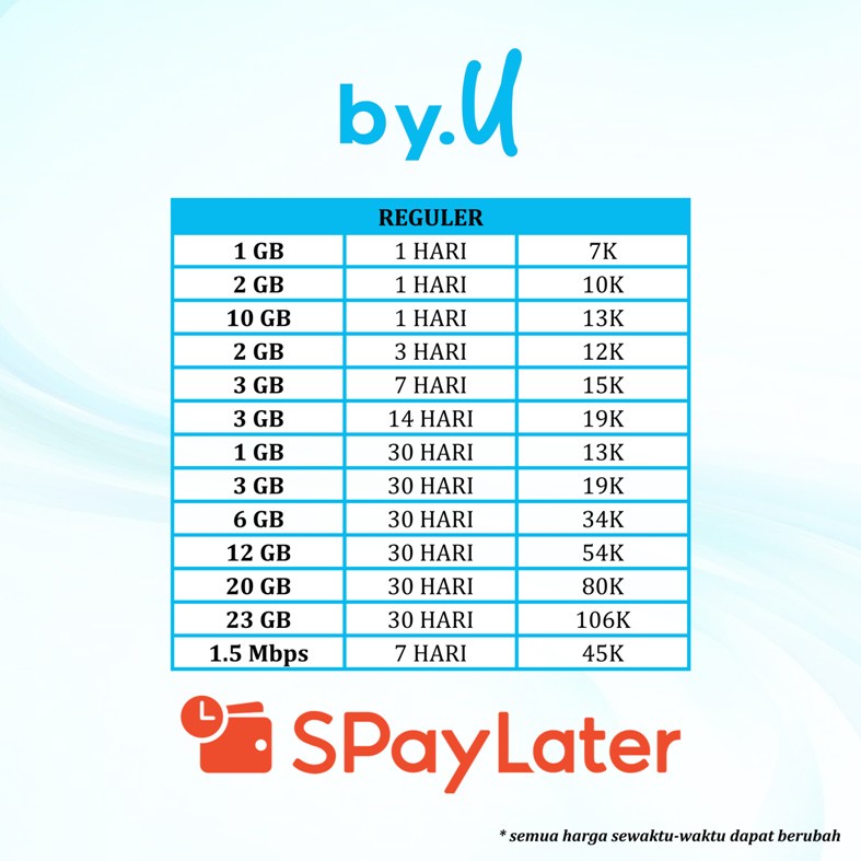Jual Paket Data Internet Kuota ByU | Shopee Indonesia