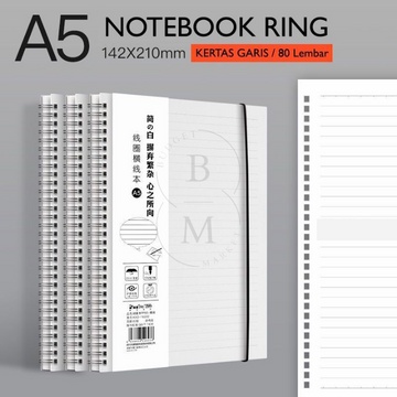 Jual NOTEBOOK RING SPIRAL A5 HARD COVER TRANSPARANT / BUKU CATATAN ...