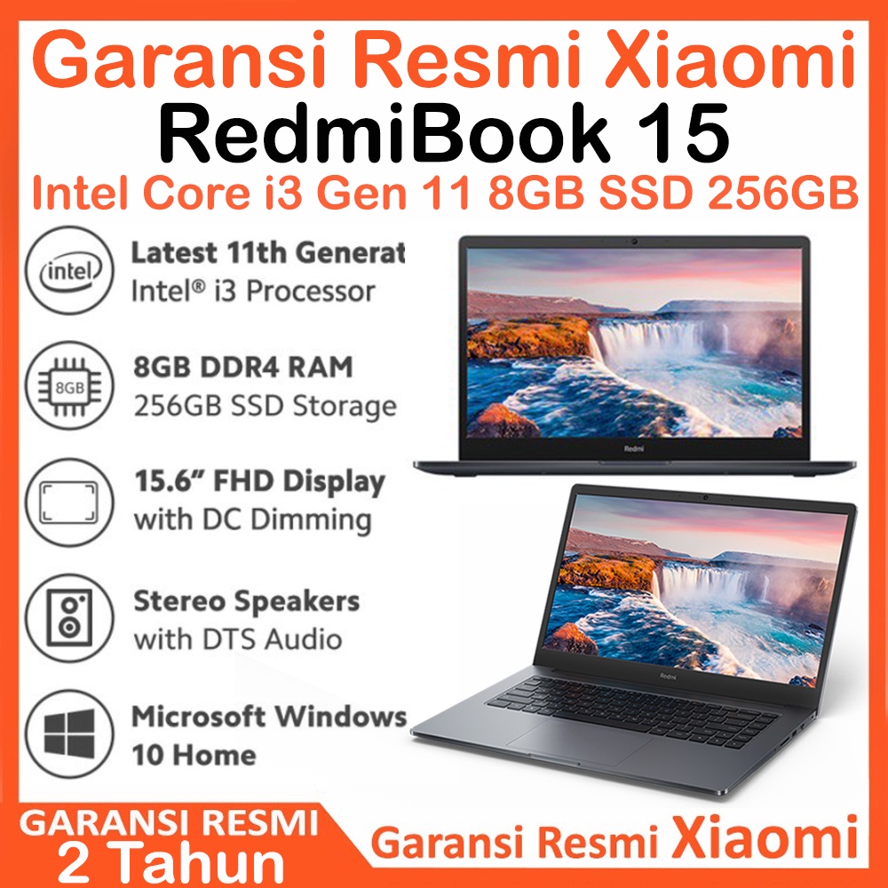 Jual Xiaomi RedmiBook 15 i3 Gen 11 8GB SSD 256GB GARANSI RESMI Laptop ...