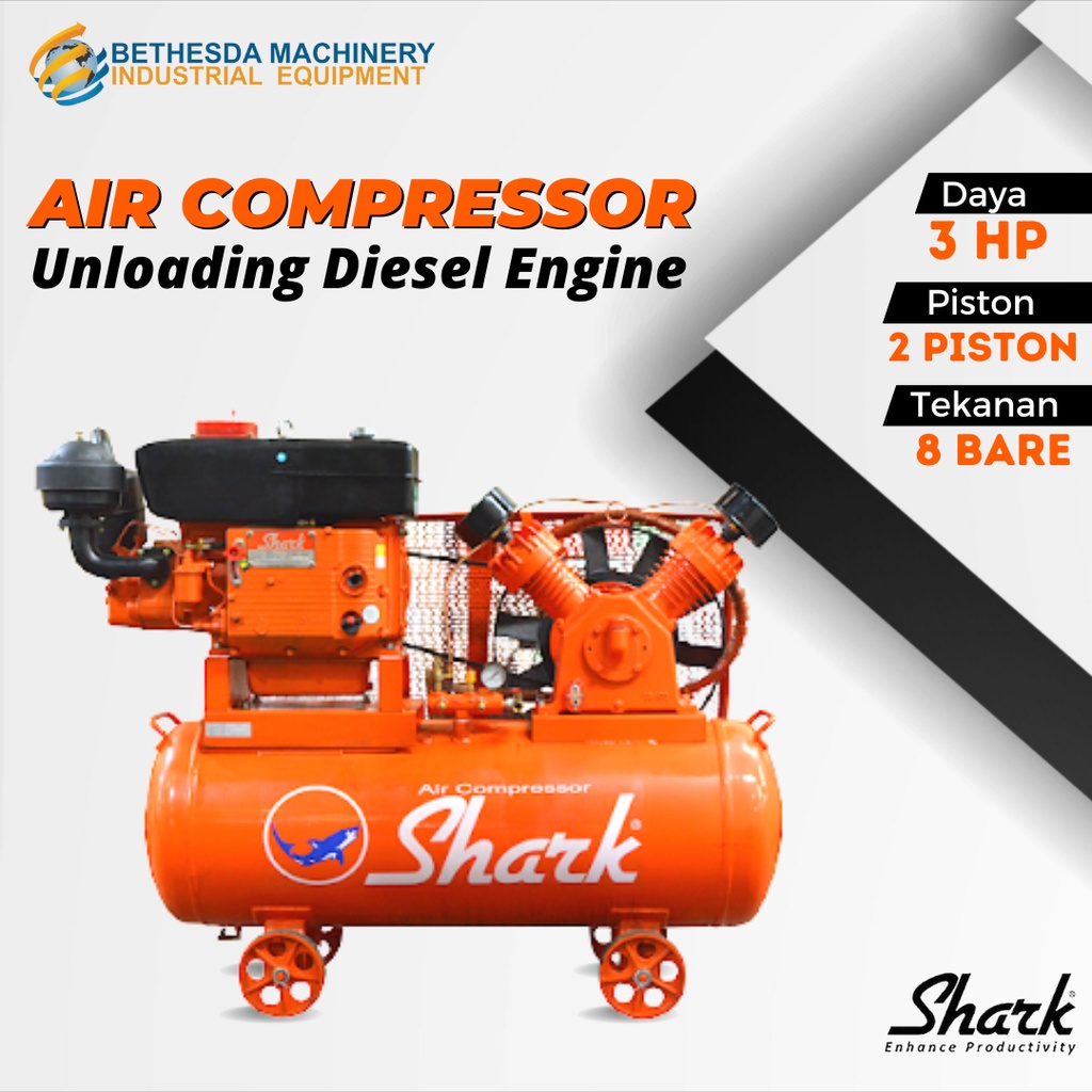 Jual Mesin Diesel Kompresor Udara 3 HP / 3 pk Diesel R180 Shark | Shopee Indonesia
