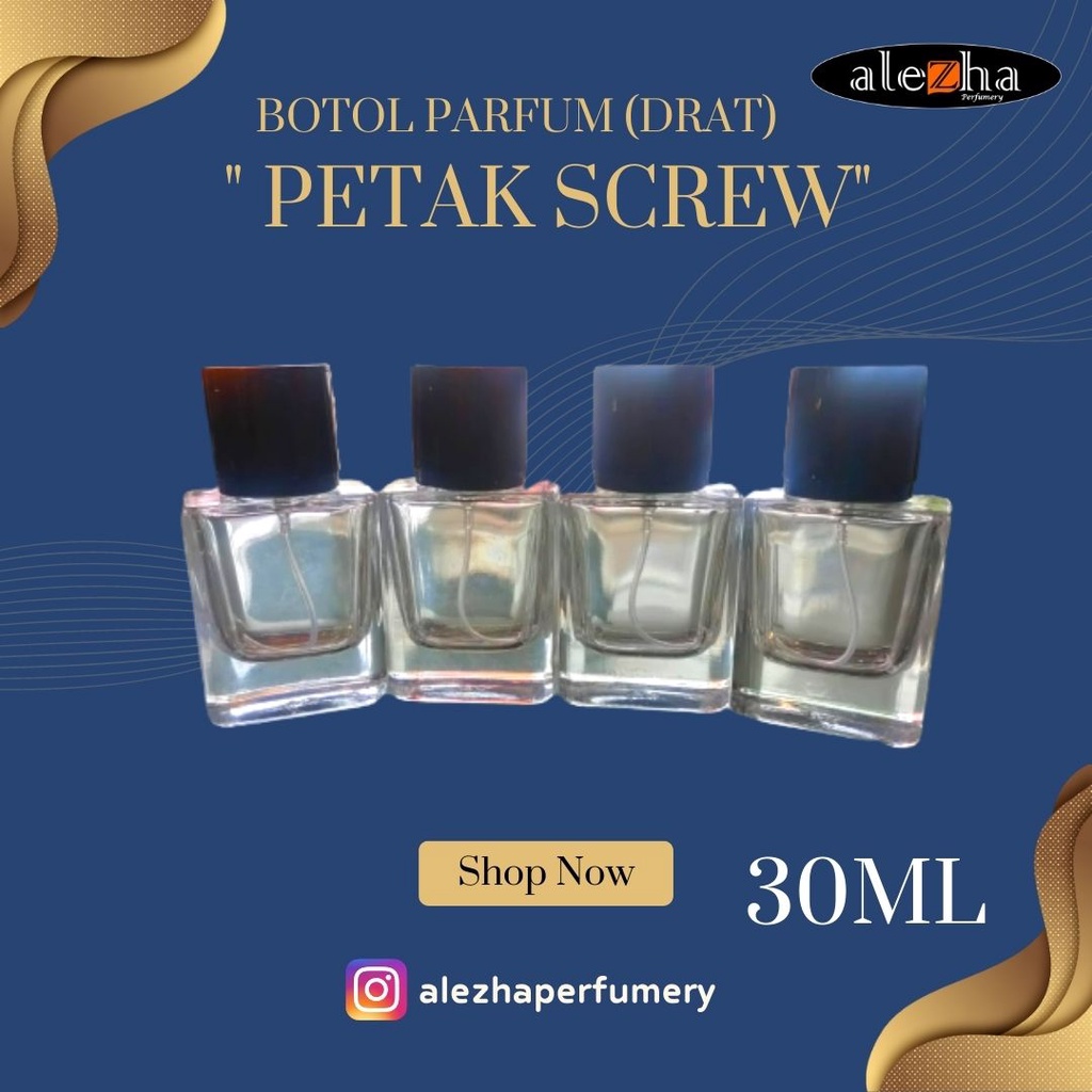 Jual Botol Spray 30ML PETAK SCREW BLACK CAP | DRAT | BOTOL KACA ...