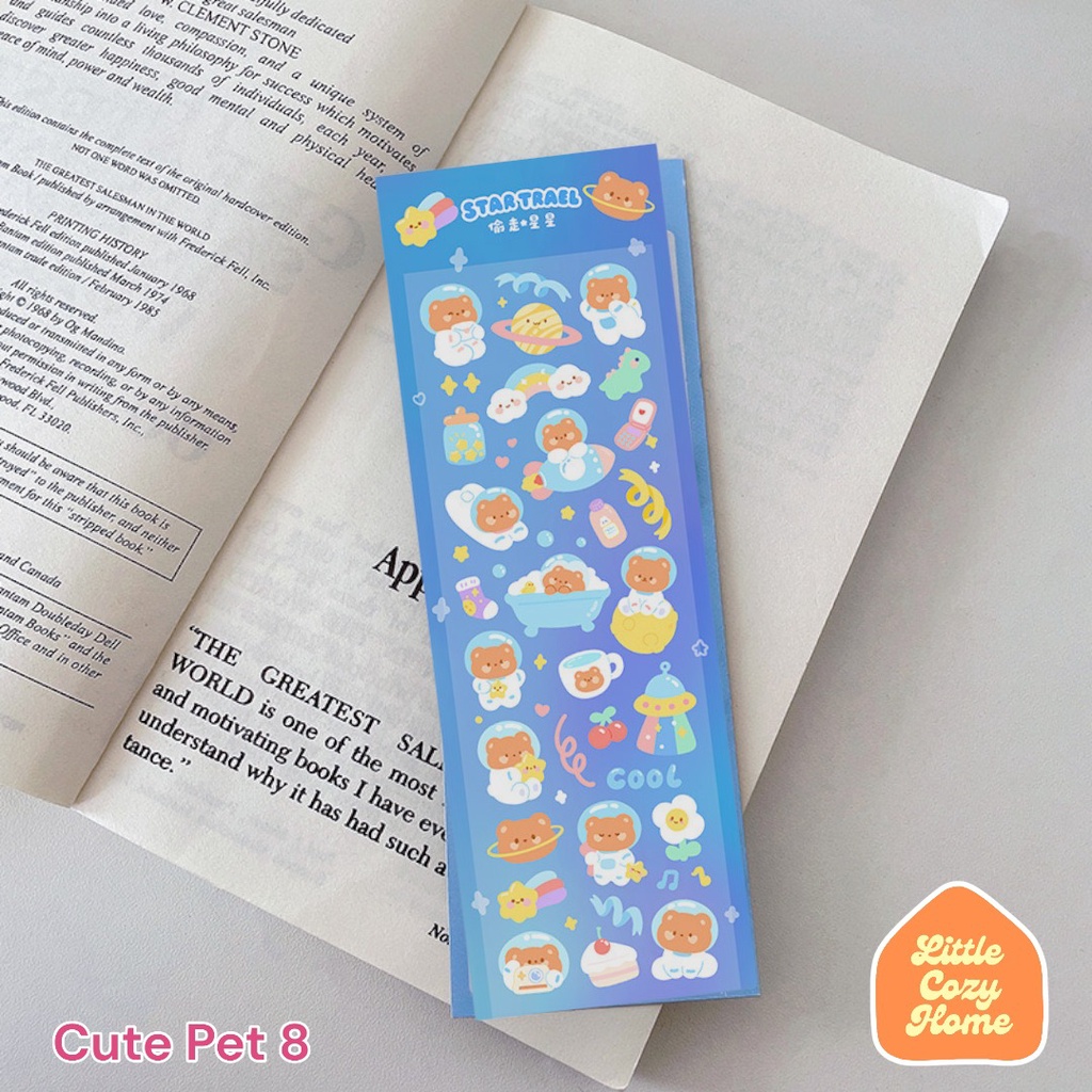Jual Cute Pet Sticker Sheet / Cute Cartoon Animals Roll Deco Stickers ...