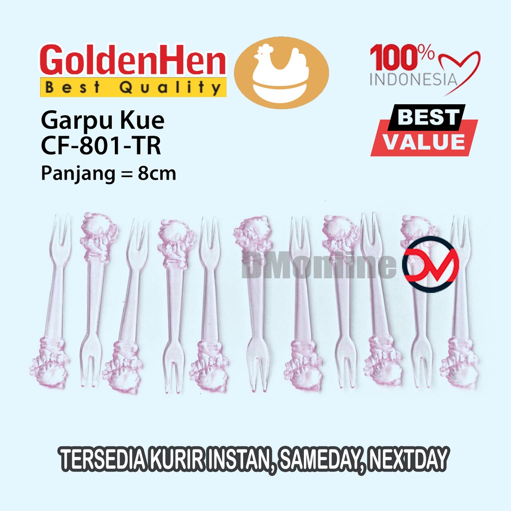 Jual isi 24 pcs garpu kue / garpu dessert puding food grade GOLDEN HEN ...