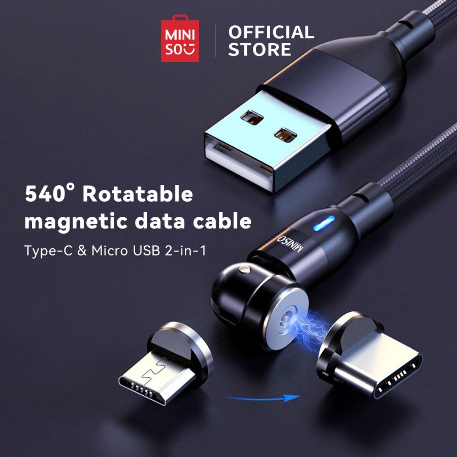 Jual MINISO 2 IN 1 MAGNETIC CHARGING CABLE SILVER | Shopee Indonesia
