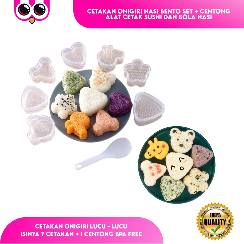 Jual CETAKAN ONIGIRI NASI BENTO SET + CENTONG ALAT CETAK SUSHI DAN BOLA ...