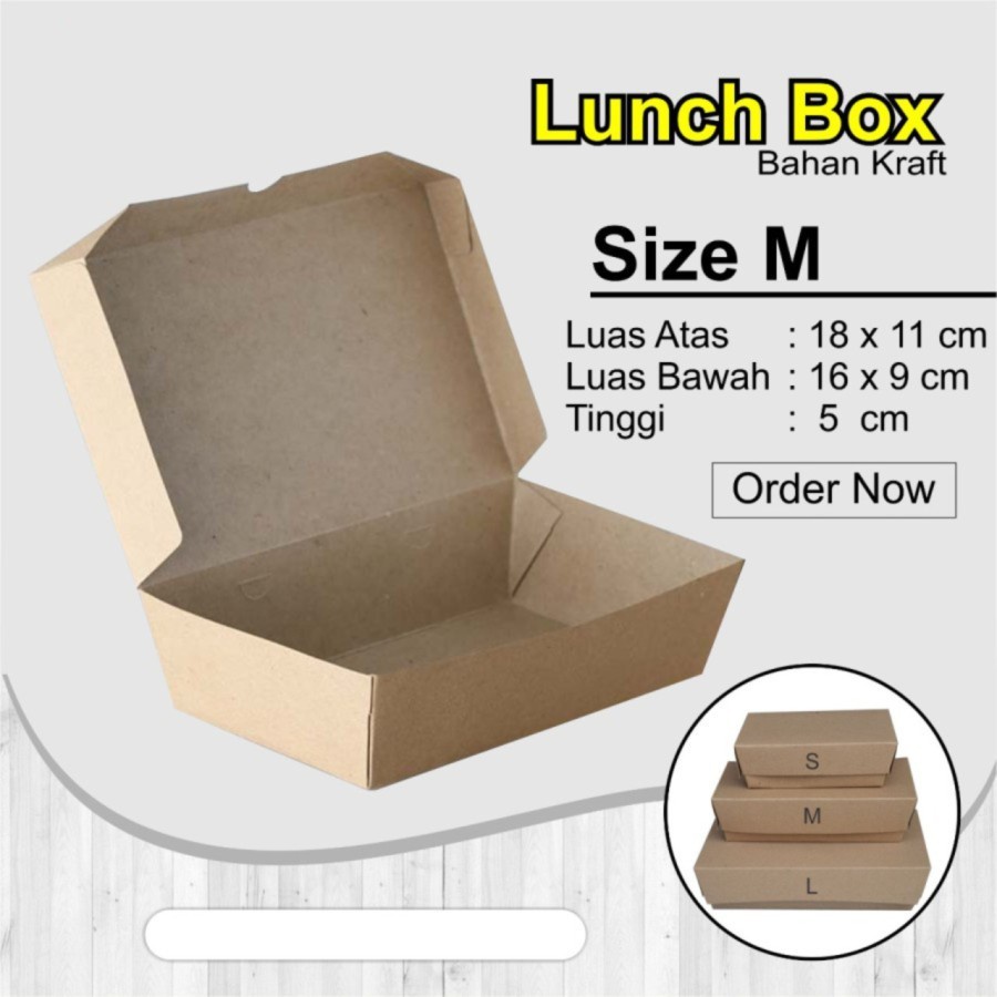 Jual Lunch Box Paper, Paper Lunch Box UKURAN M / MIN ORDER 100PCS ...