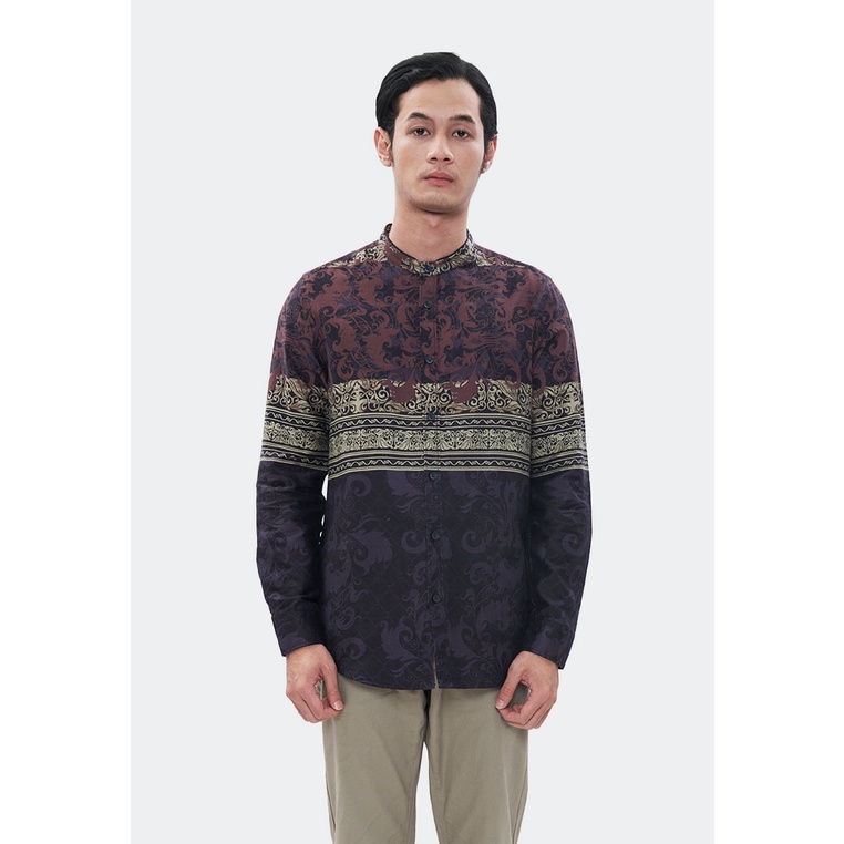 Jual MANZONE Kemeja Shanghai Pria Lengan Panjang KHALID - Navy | Shopee ...