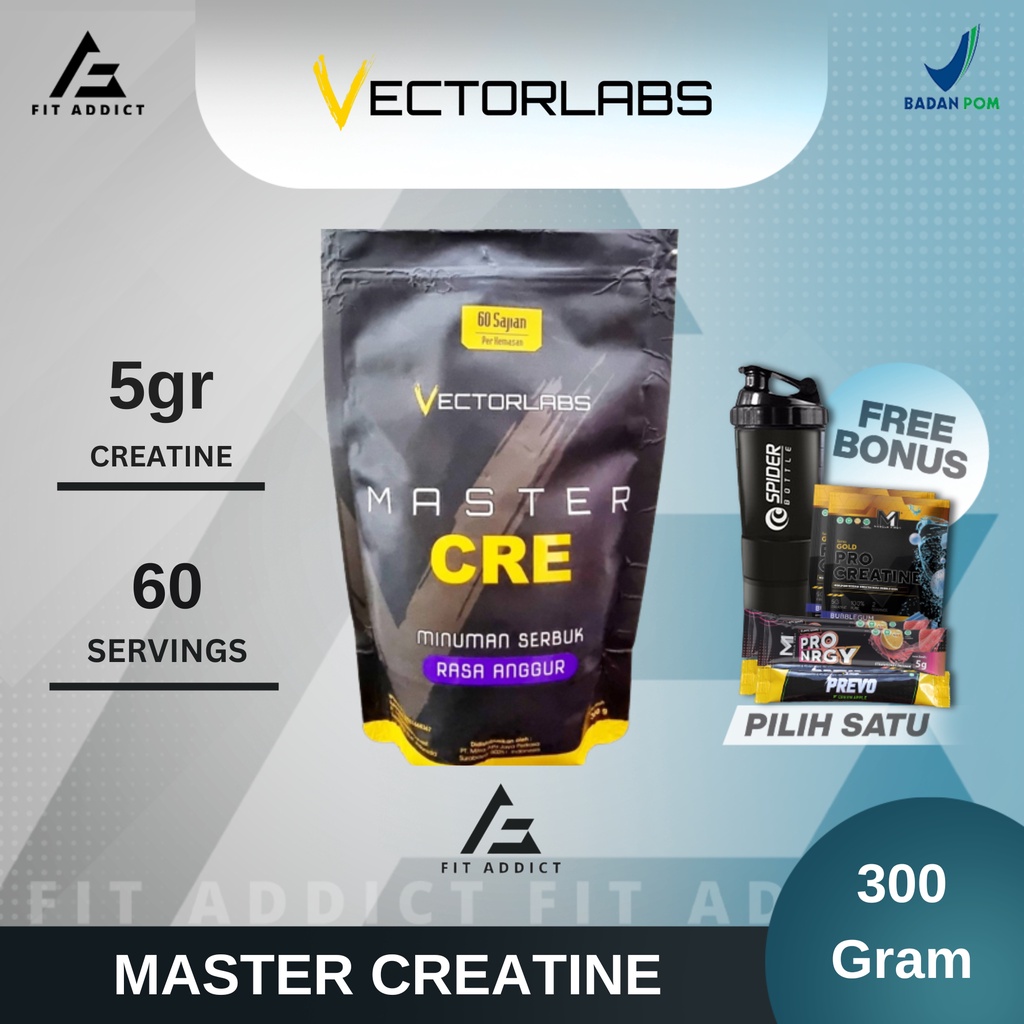 Jual VECTORLABS MASTER CRE 300 GRAMS 60 SERVINGS MASTER CREATINE ...
