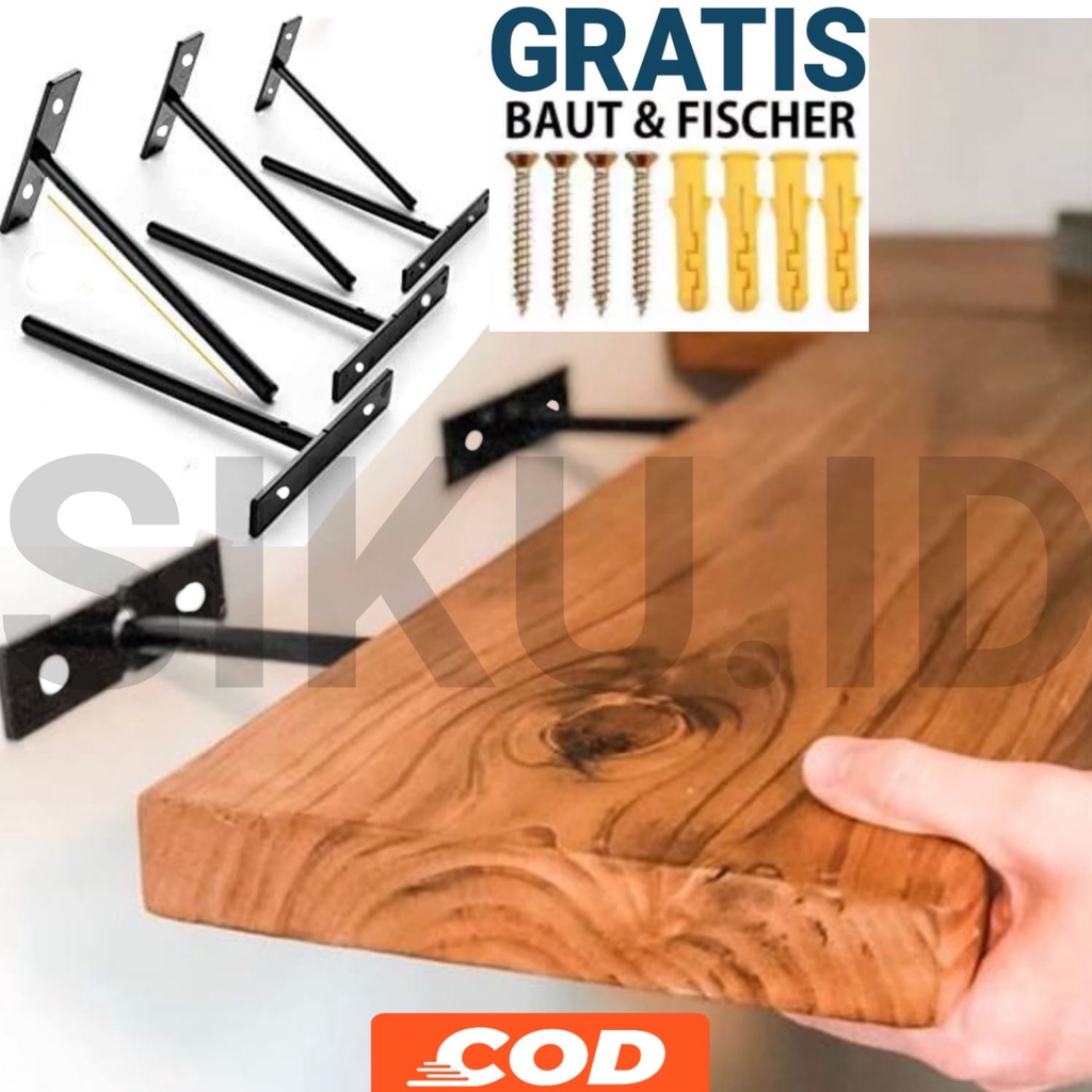 Jual besi penyangga bracket braket ambalan rak dinding melayang ...