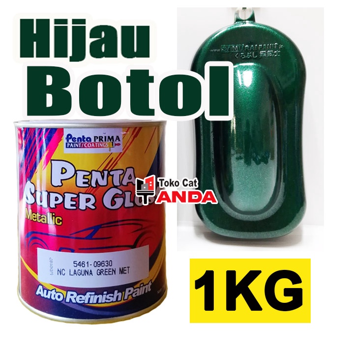 Jual Cat Penta Hjau Botol 1Kg - Laguna GREEN Met - Cat Motor Hijau ...