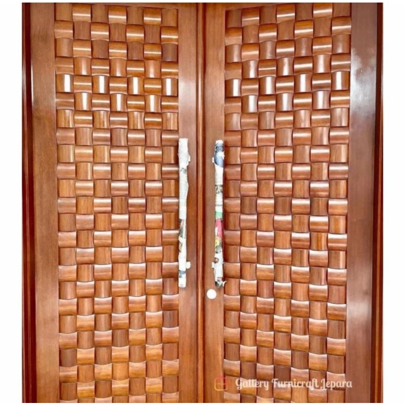 Jual Pintu Rumah Motif Anyaman Kayu Jati 91,5x212cm | Shopee Indonesia