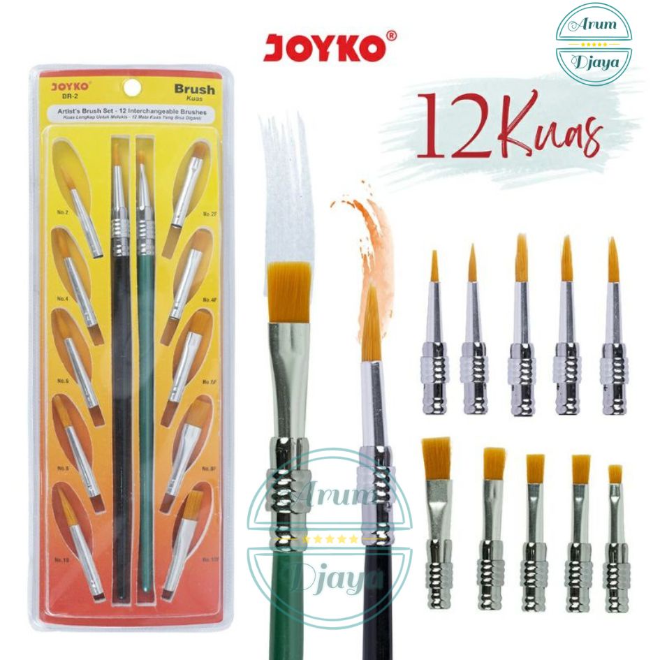 Jual JOYKO Kuas Lukis Set BR-2 / Brush Multi Set Joyko | Shopee Indonesia