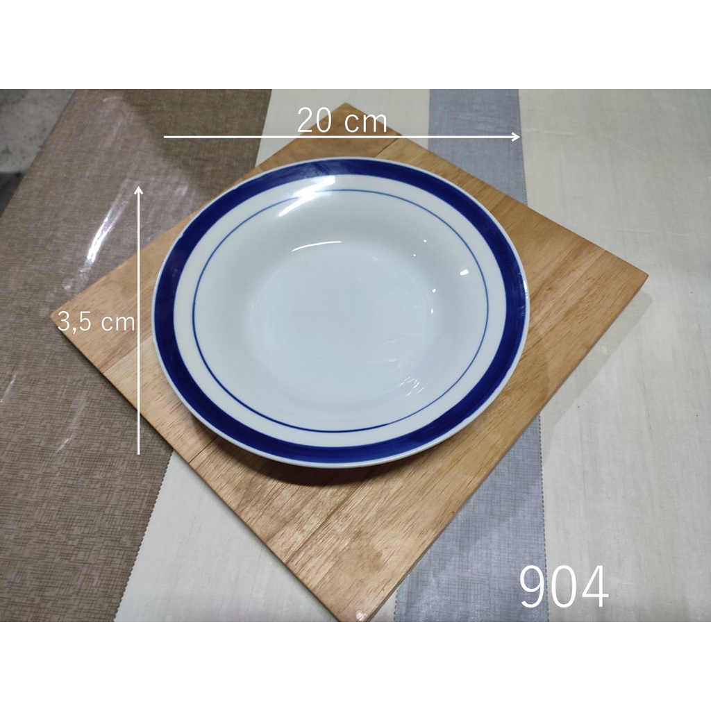 Jual Piring Keramik / Piring Makan / Piring List Biru / Piring Jadul ...