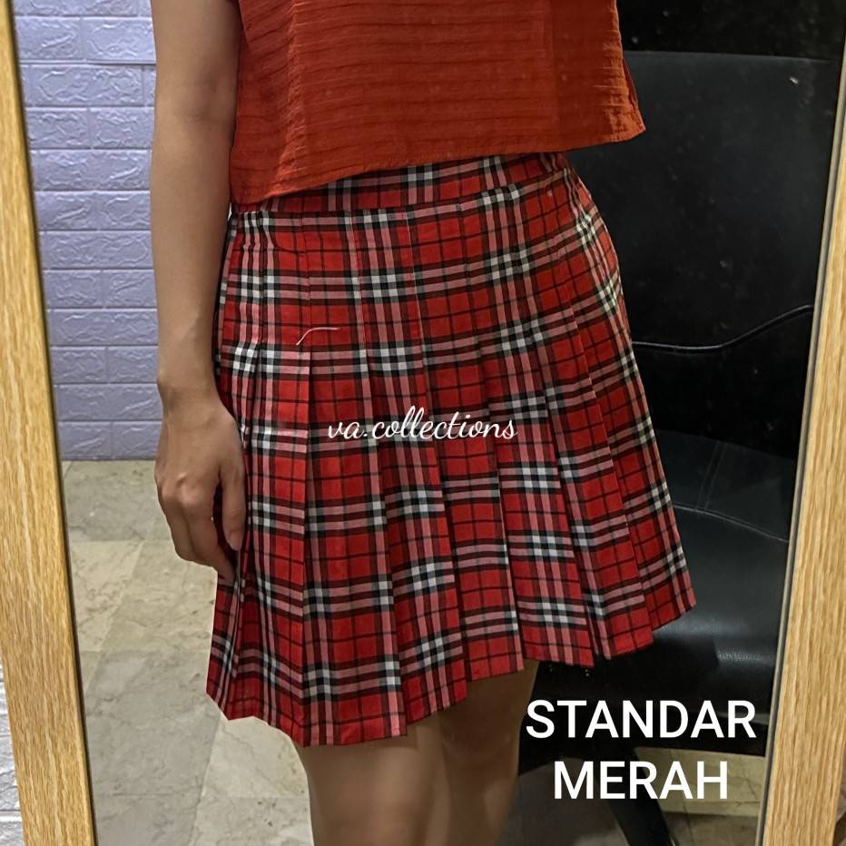 Jual ROK REMPEL KOTAK TARTAN / ROK MINI KOREA / TENNIS SKIRT / ROK ...