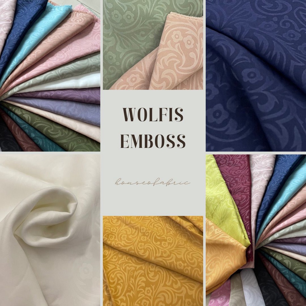Jual Kain Wolfis Emboss ecer Meteran | Shopee Indonesia