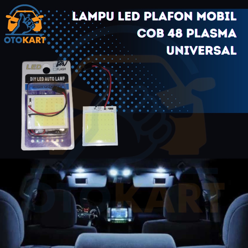 Jual LAMPU LED PLAFON COB 48 PLASMA UNIVERSAL MOBIL 12V / BULB PLAFON ...